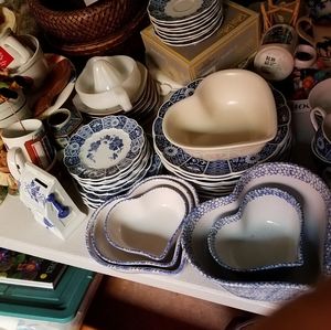 Dining | Heart Shaped Bowl Sets Blue White Or Cream | Poshmark